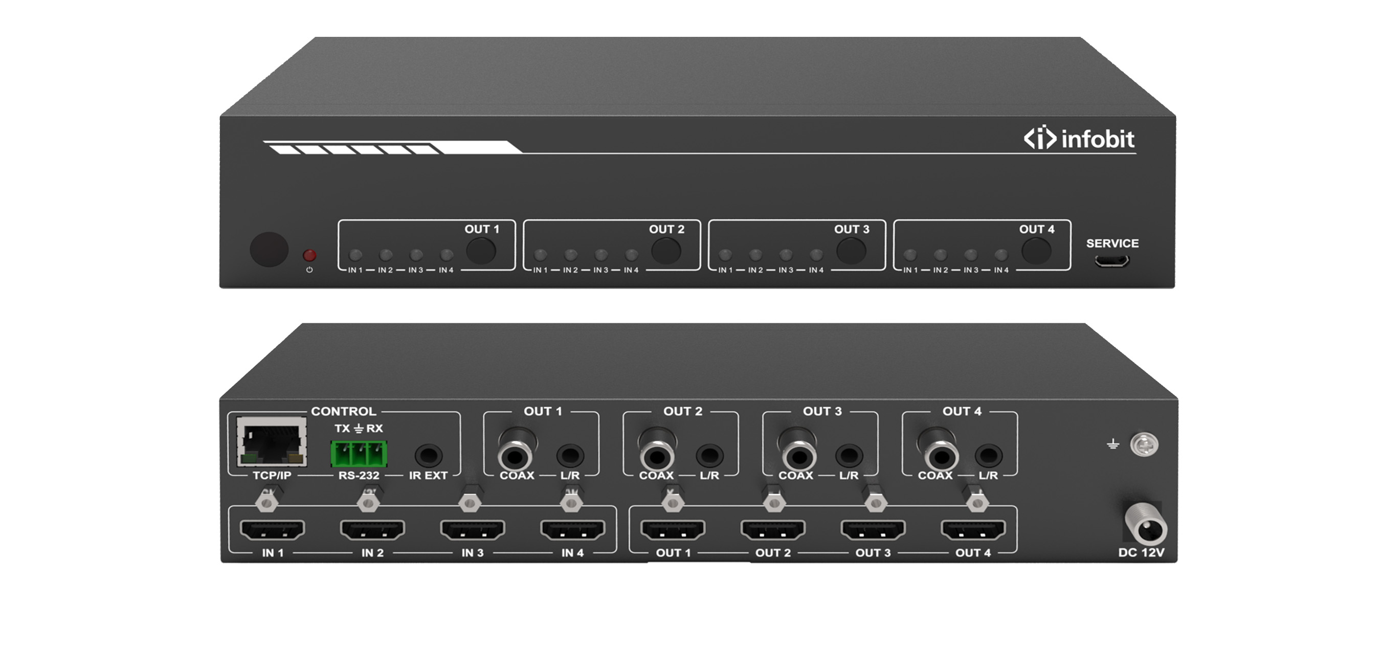 [ Infobit ] Матричный видео коммутатор 4K 4х4 HDMI